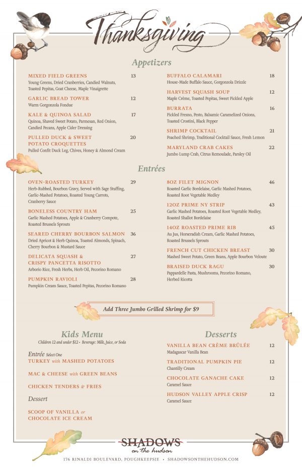 Shadows on the Hudson | Waterfront Restaurant Poughkeepsie