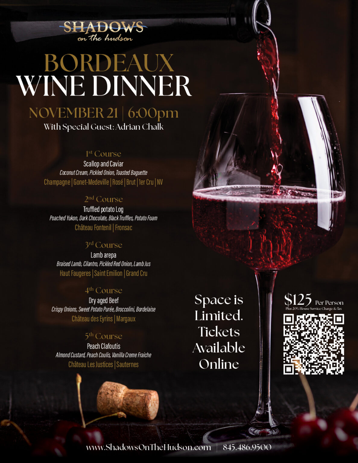 Bordeaux Wine Dinner - Shadows on the Hudson